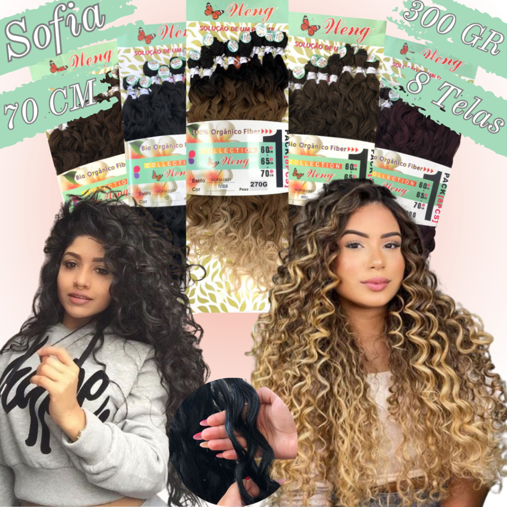 Cabelo Organico Humano Cacheado Ondulado 70cm 270g | Shopee Brasil