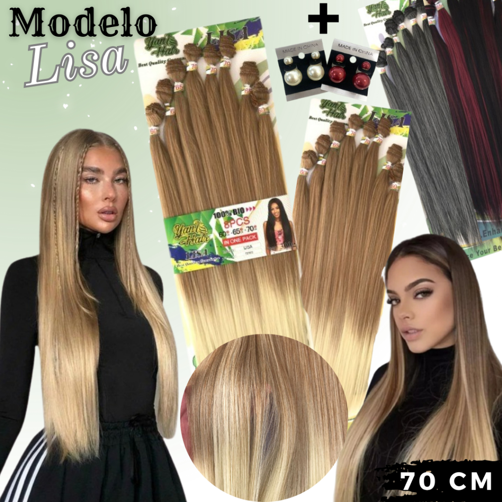 Cabelo Orgânico Liso Natural 8 Telas 70cm 300gr Telado | Shopee Brasil