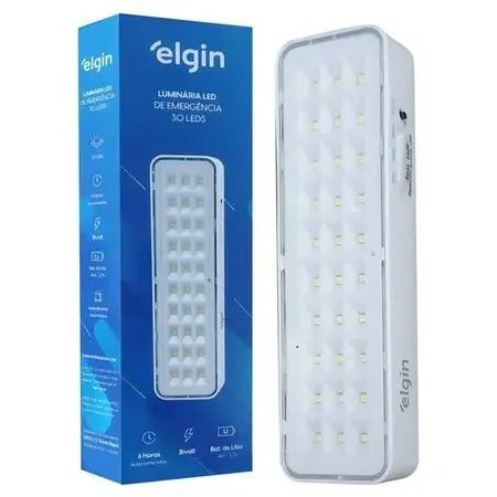LUMINARIA EMERGENCIA 30 LEDS BIV ELGIN | Shopee Brasil