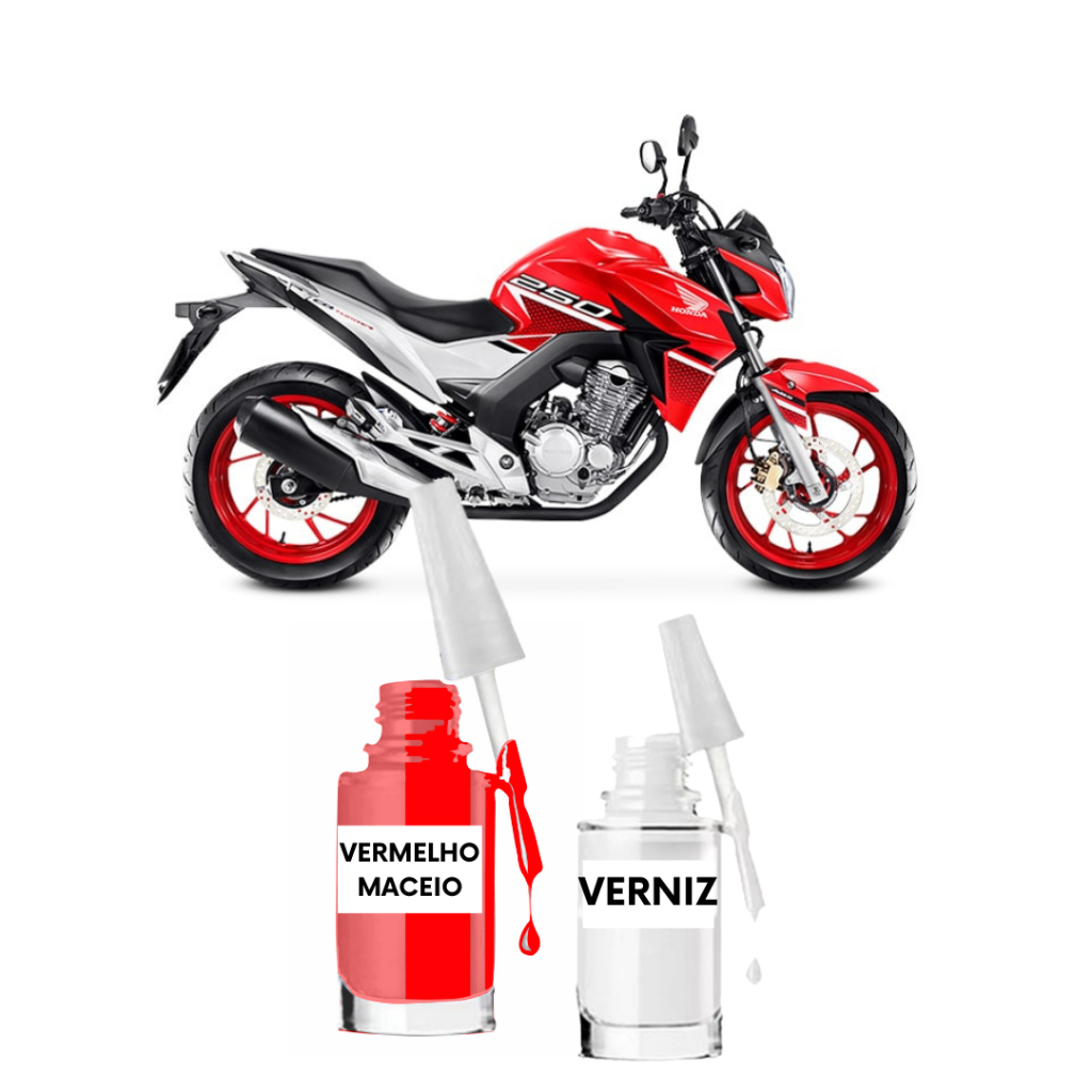 Tinta Tira Risco Moto Honda Twister Vermelho Maceio - Cód. R206 ...