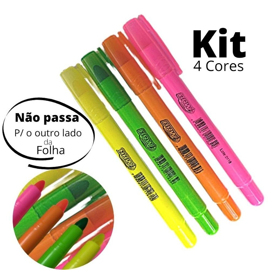 Marca Texto em Gel Kit 4 Cores | Shopee Brasil
