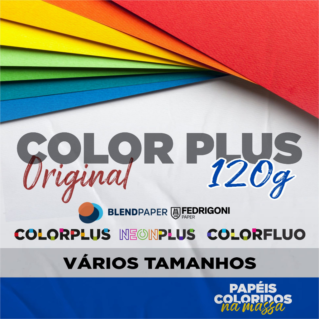Papel Color Plus Fedrigoni 120g - Várias Cores e Tamanhos | Shopee Brasil