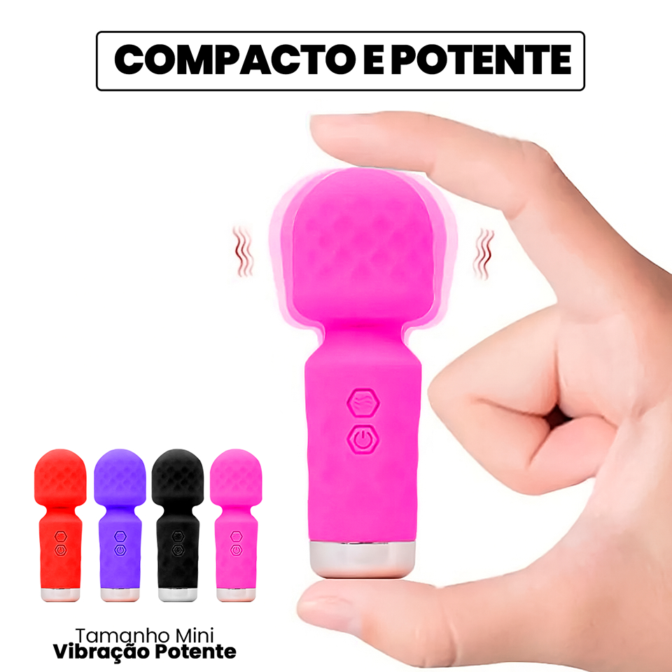 Vibrador Varinha Mágica Mini Recarregável 10 Modos De Vibração Zdb 11