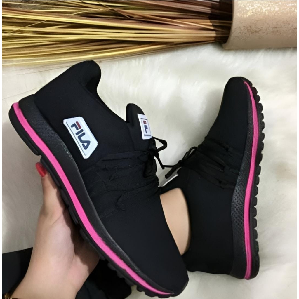 tênis fila f1 preto e rosa | Shopee Brasil