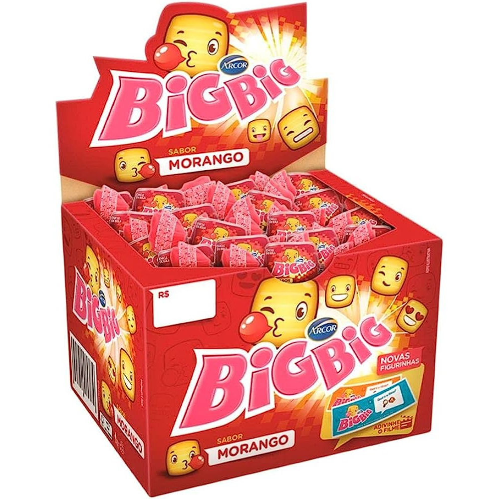 Chiclete Bigbig Caixa Com 100 Unidades - Sabores | Shopee Brasil