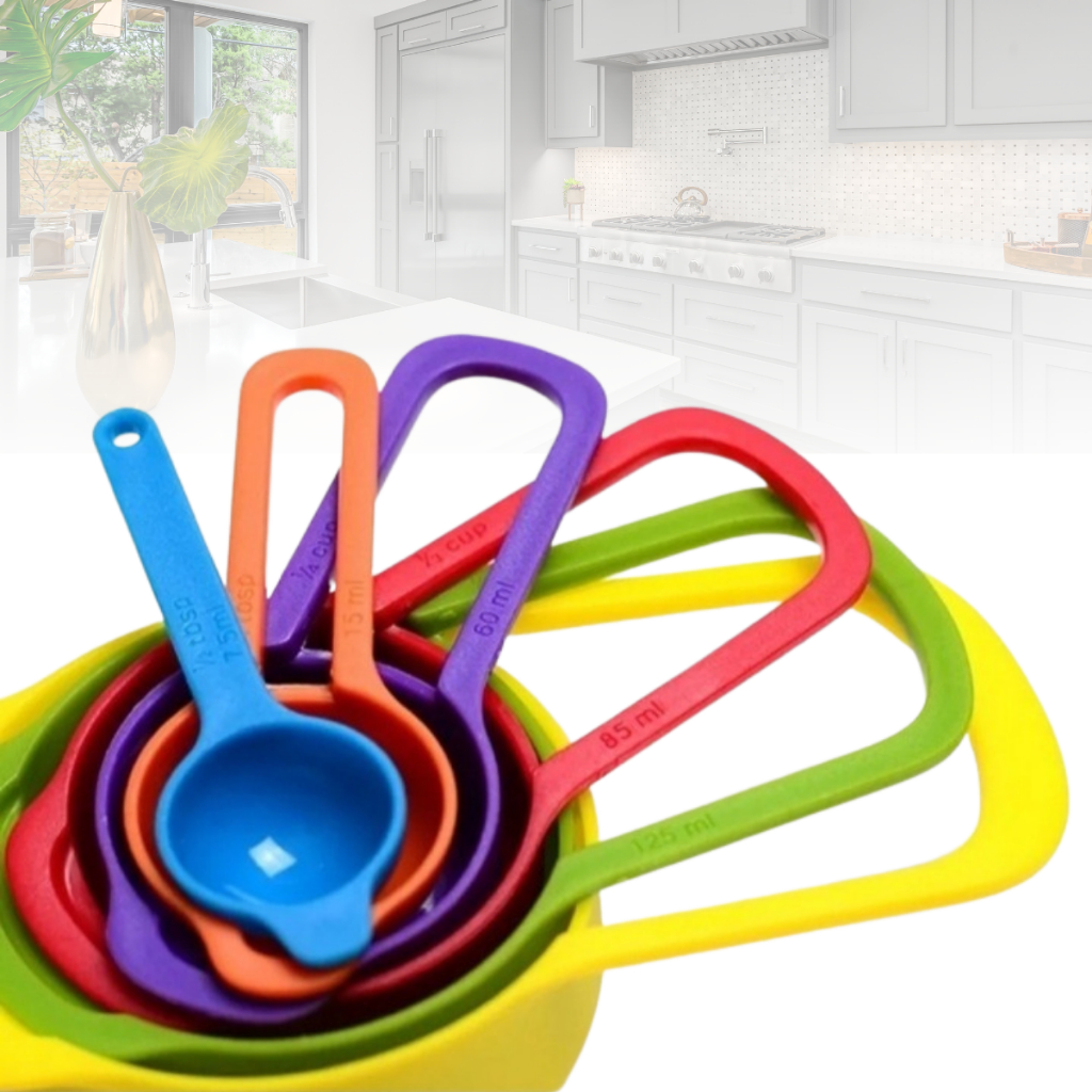 COLHER MEDIDORA Jogo de 6 Medidores de Cozinha Medidas de Xícara e ...