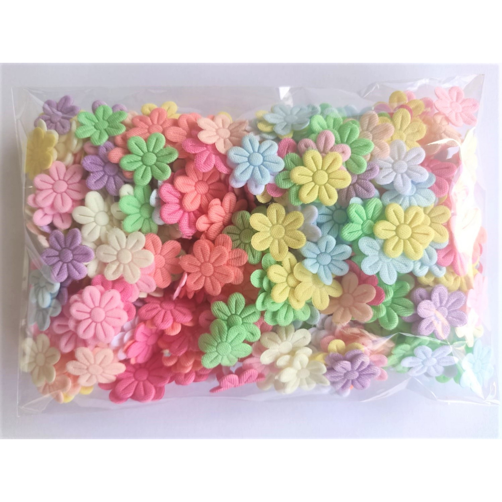 Mini Flor CANDY em Tecido Prensado Para Apliques - CORES TIPO CANDY ...