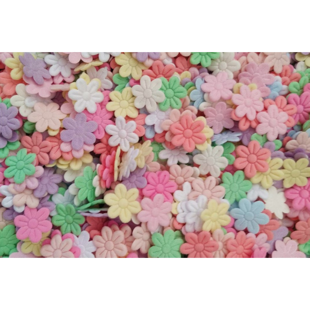 Mini Flor CANDY em Tecido Prensado Para Apliques - CORES TIPO CANDY ...