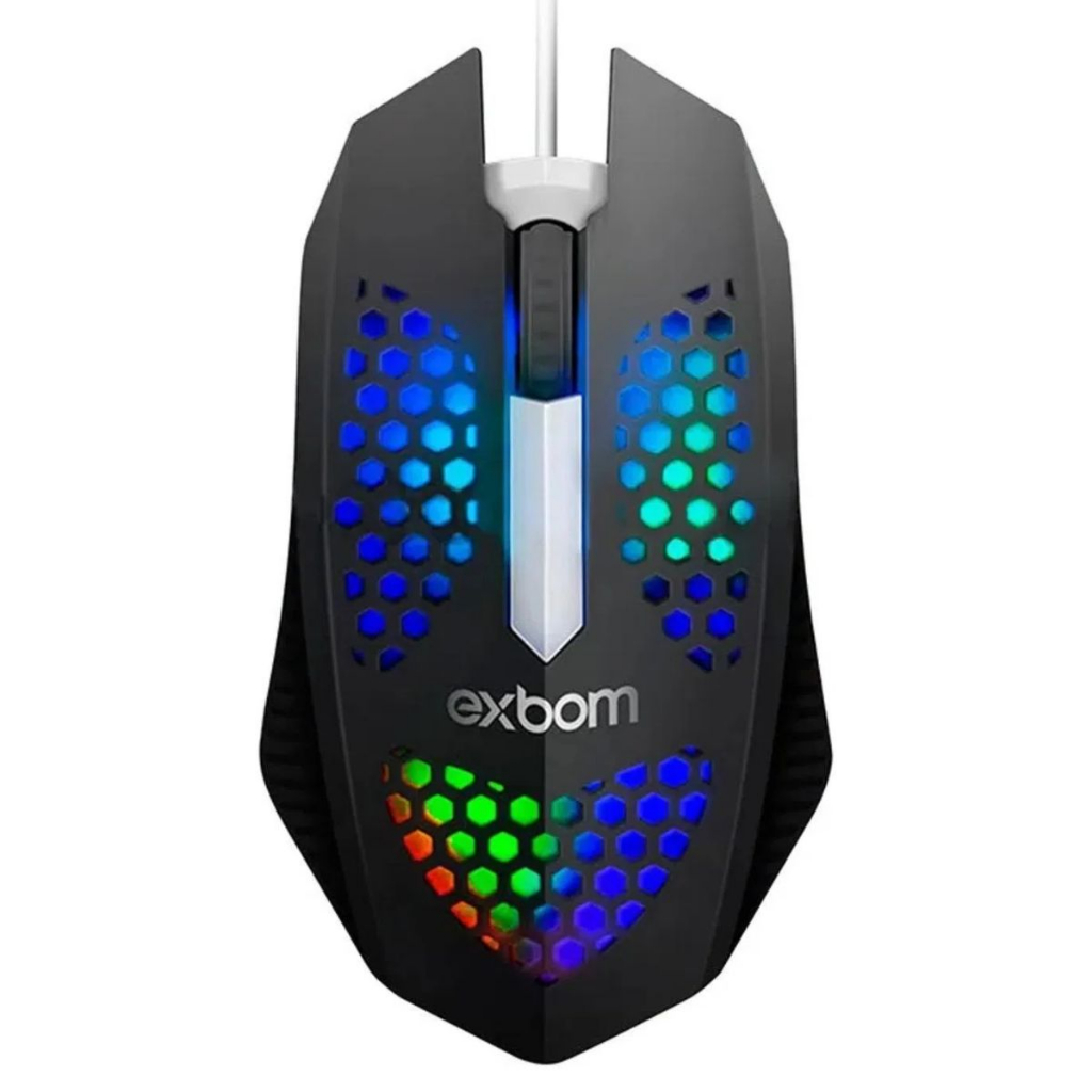 Mouse Gamer Exbom Para Jogo Usb Pc Notebook Led Rgb Óptico com Fio ...
