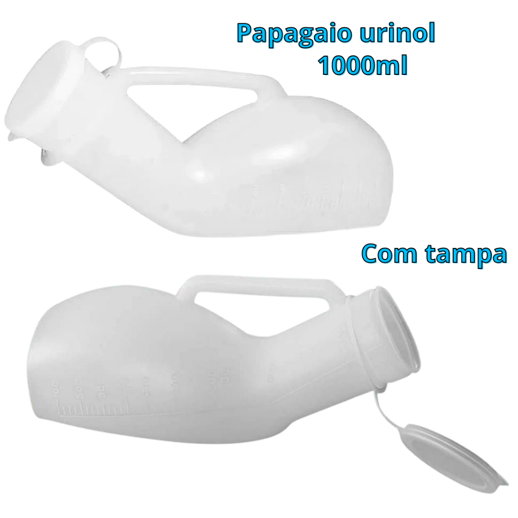 Coletor de Urina Hospitalar Incontinência Urinaria Papagaio 1000ml Com ...