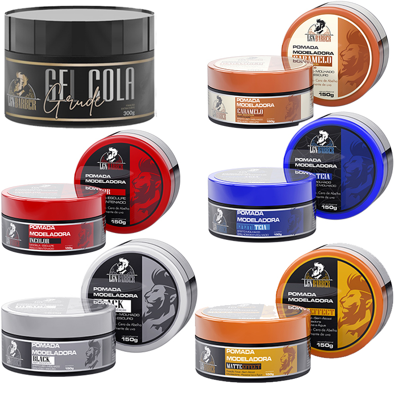 Cera de Pentear Black, Incolor, Caramelo, Teia e Matte + Gel cola grude ...