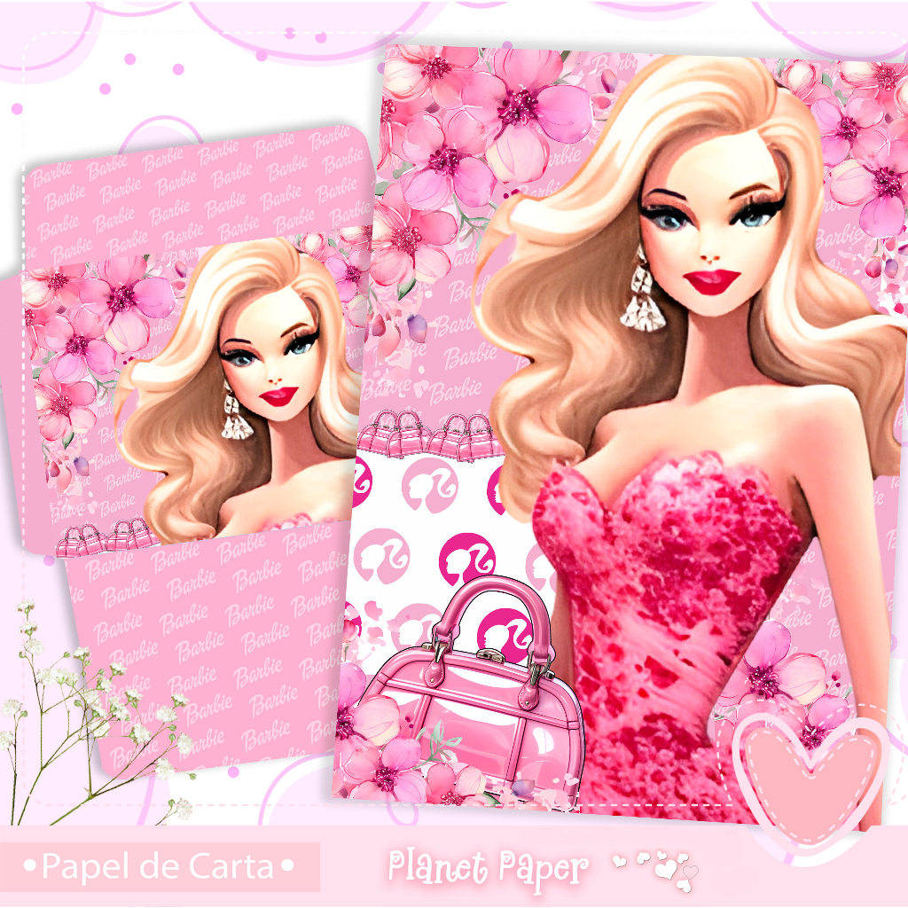 Papel de Carta Barbie (04 Papéis e 02 Envelopes) | Shopee Brasil