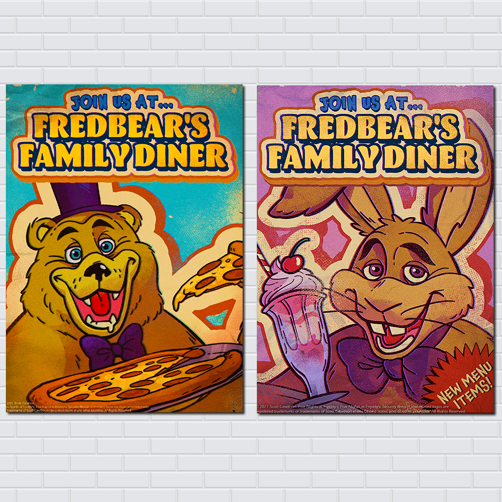 KIT 2 Placas Decorativas Five Nights At Freddys Pôster Fredbear's ...