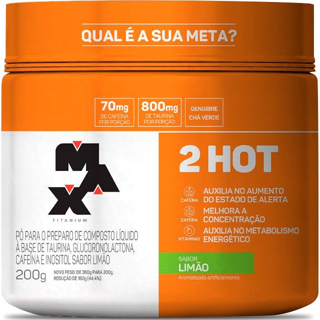 Termogênico 2Hot - (200g) - Max Titanium (Cafeína + Pimenta + Gengibre ...