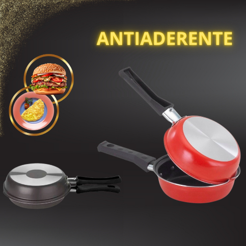 Frigideira Dupla Hamburgueira e Omeleteira Antiaderente 14cm | Shopee ...