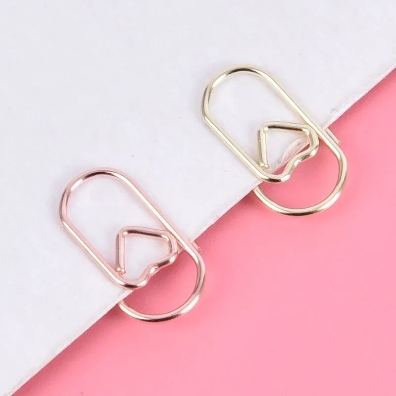 Clipes para papel scrapbook clips coração estrela mini dourado | Shopee ...