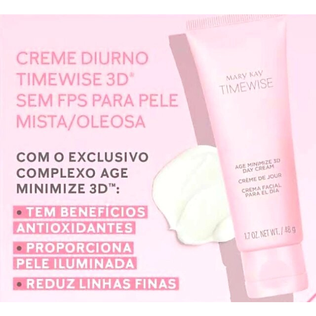 Creme Diurno SEM FPS TimeWise 3D Mary Kay | Shopee Brasil