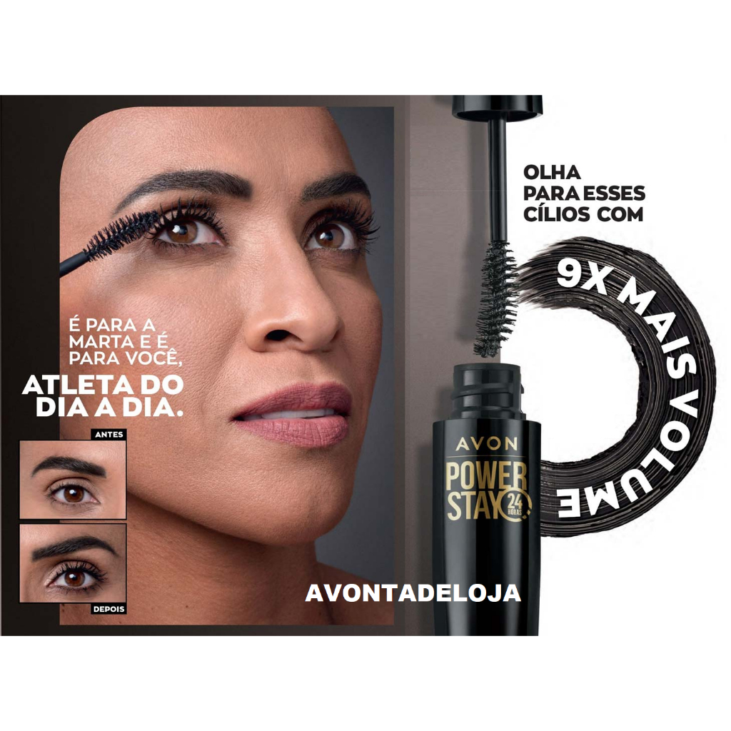 Avon Power Stay Máscara Extra Volume para Cílios 24 Horas 10 g | Shopee ...