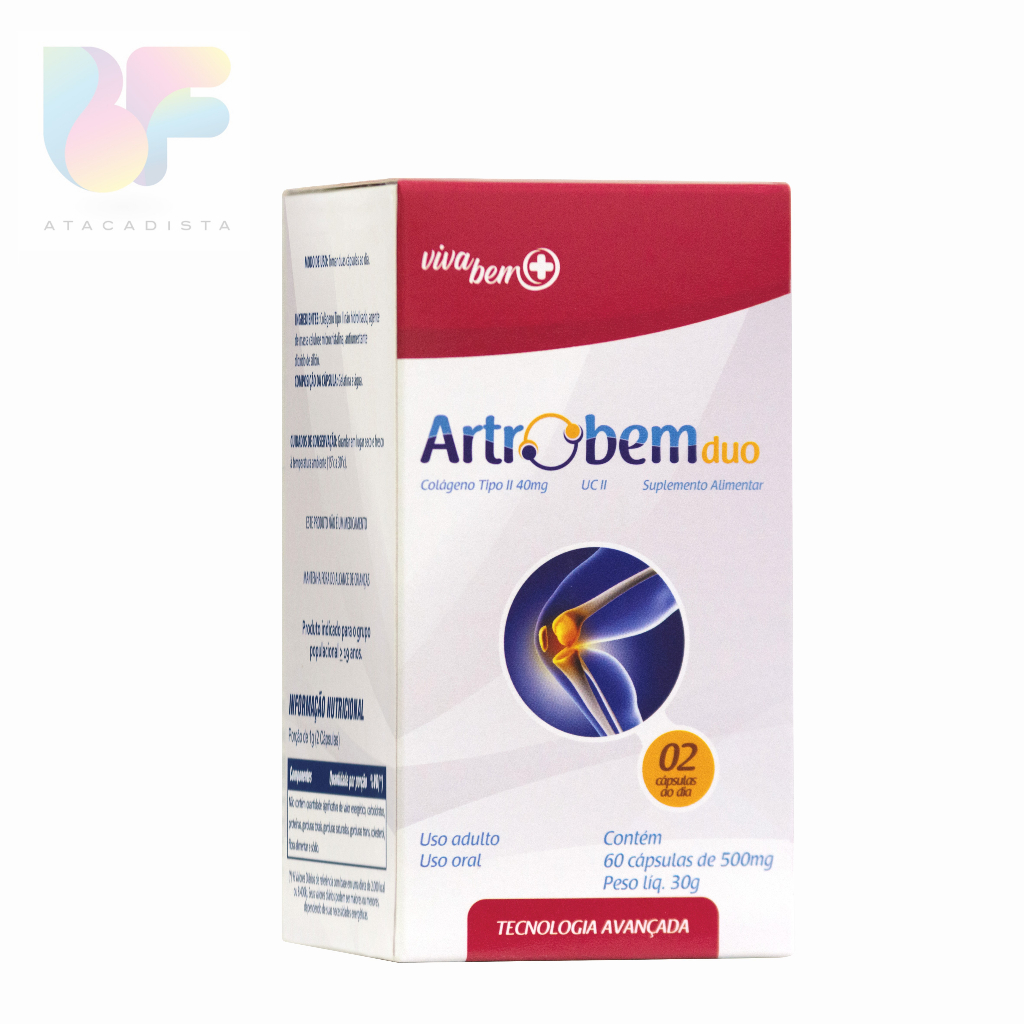 COLÁGENO TIPO 2 - ARTROBEM DUO com 60 cápsulas - combate artrite e ...