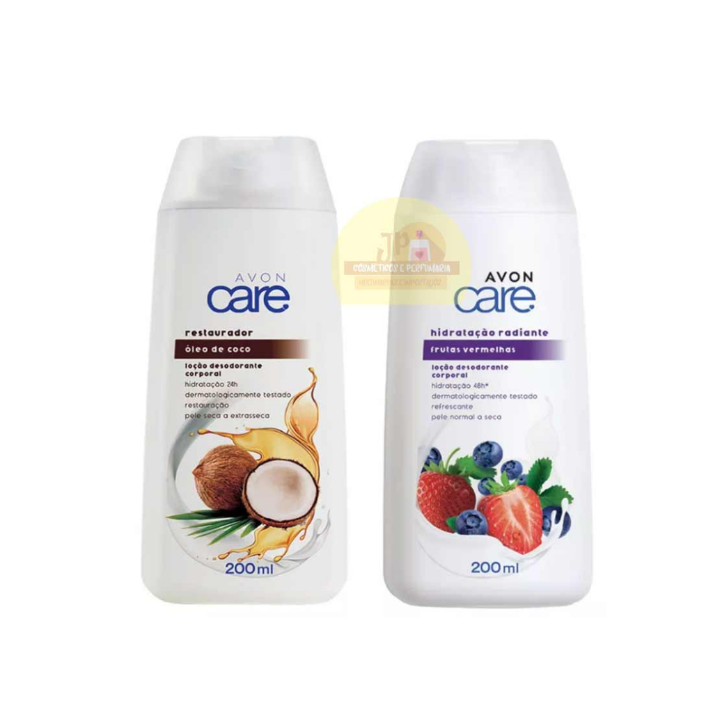 Avon Hidratante Loção Corporal Care Frutas Vermelhas + Óleo de Coco ...