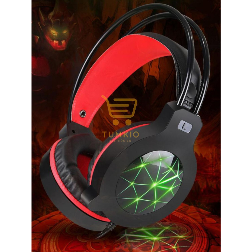 Headset Headphone Fone de ouvido gamer com microfone para PC jogos Computador | Shopee Brasil