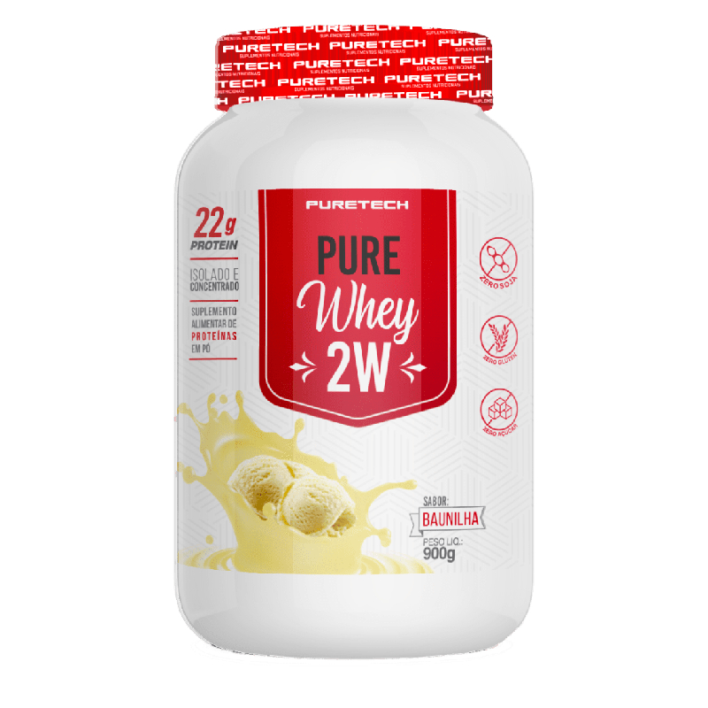Whey Protein Puro 2W 900G - Puretech | Shopee Brasil