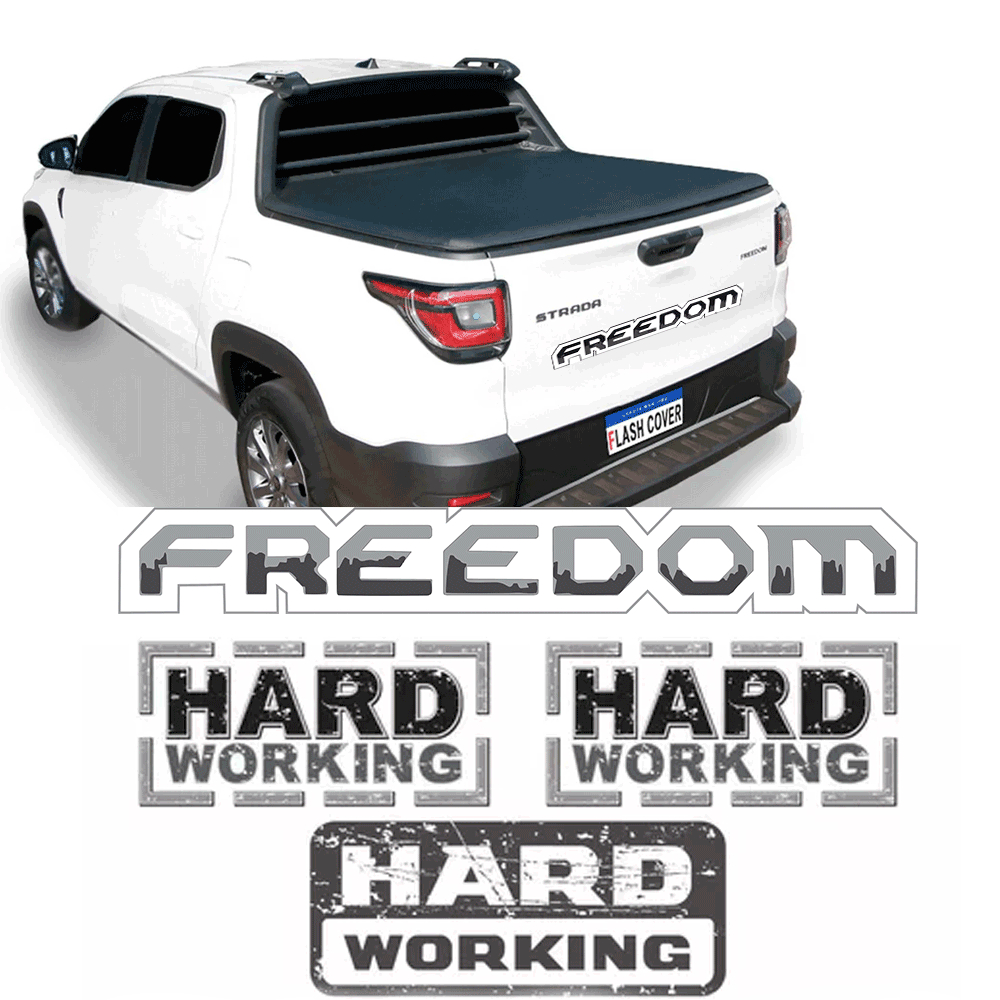 KIT DE 4 ADESIVOS FIAT STRADA FREEDON 2021 A 2023 COMPLETO 2 TAMPAS ...