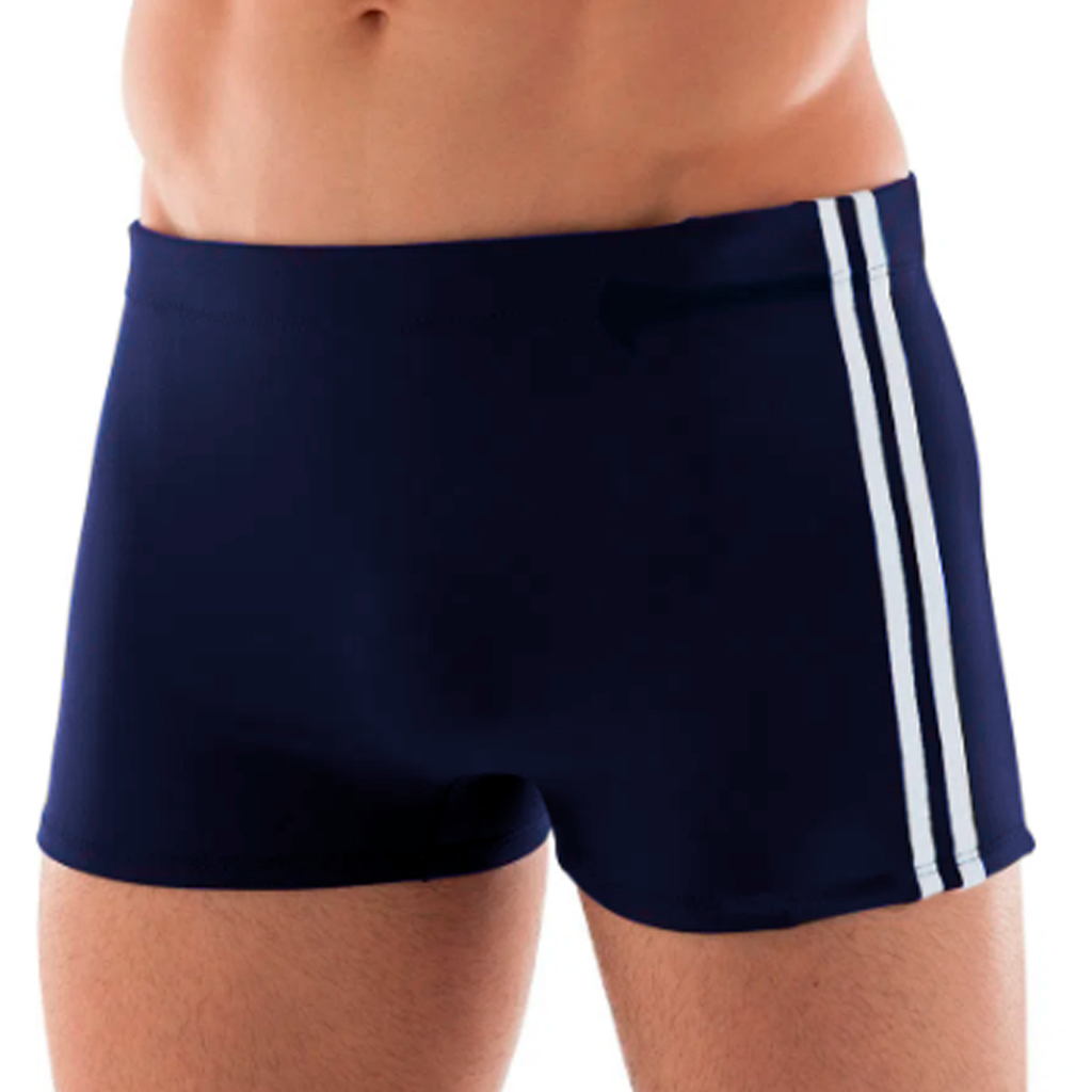 Sunga Box Listras Boxer Shorts Cueca Roupa de Praia Masculino Forro ...