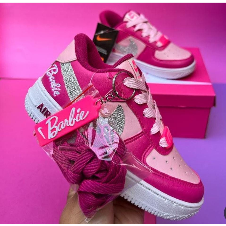 Tenis Feminino Barbie Menina Nk Air Force Barbie com pingente 34 a 39 ...