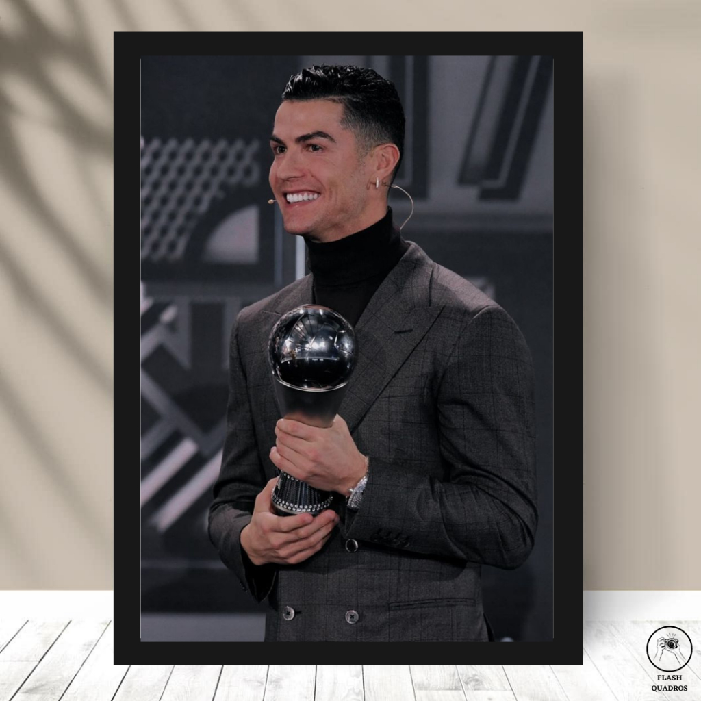 QUADRO CRISTIANO RONALDO CR7 CAMISA C/ MOLDURA E VIDRO A4 A3 REF #365 ...