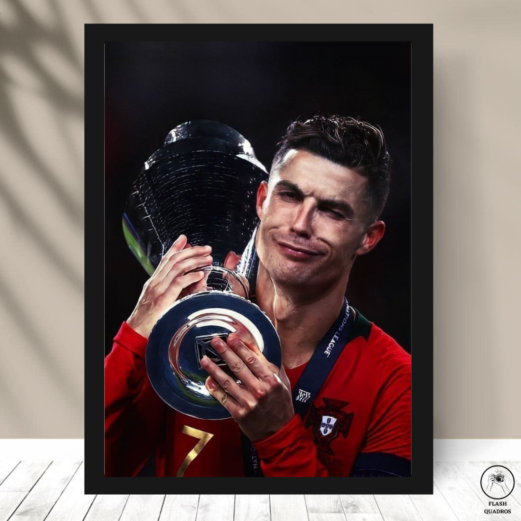 QUADRO CRISTIANO RONALDO CR7 CAMISA C/ MOLDURA E VIDRO A4 A3 369 ...