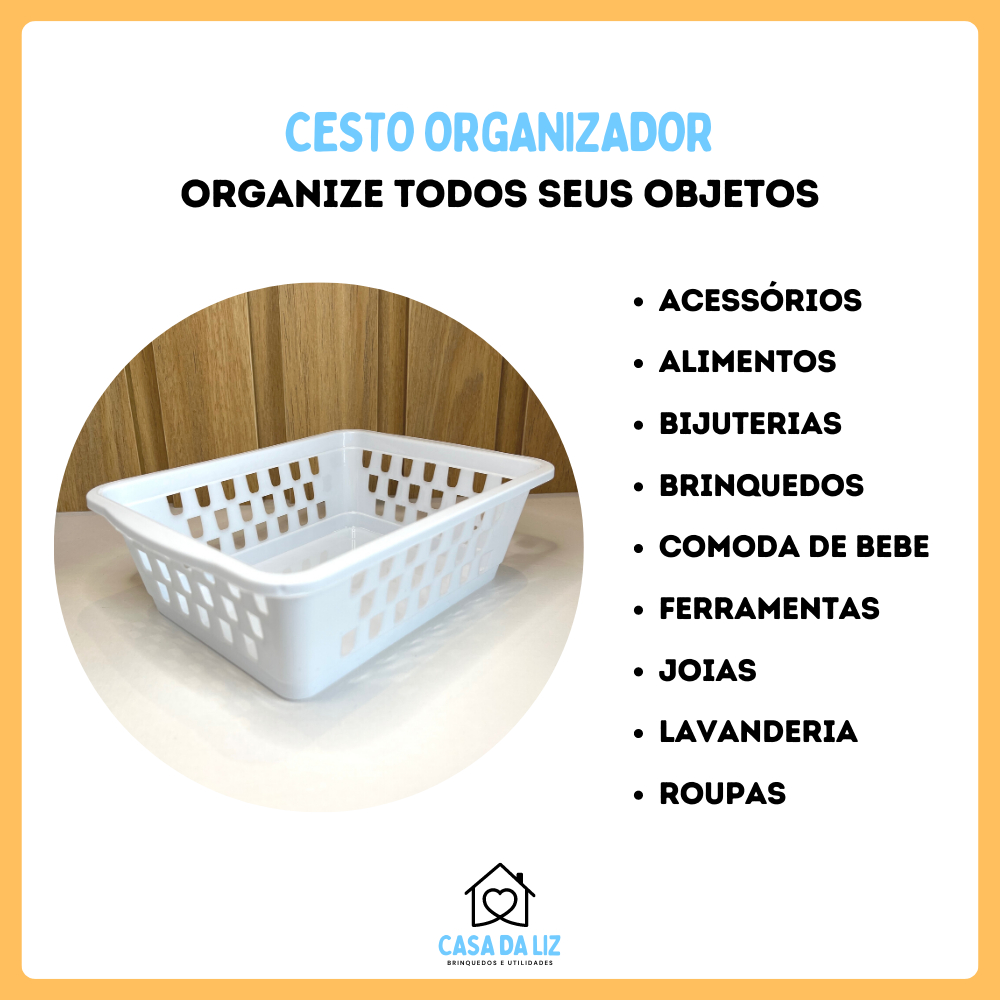 Cesto Organizador 10 Peças 16x12x6cm Pequeno Branco Multiuso Para ...