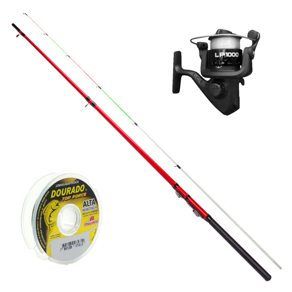 Kit Completo Pesca Vara Piapara 1,80M Mais Molinete Com Linha Pescaria ...