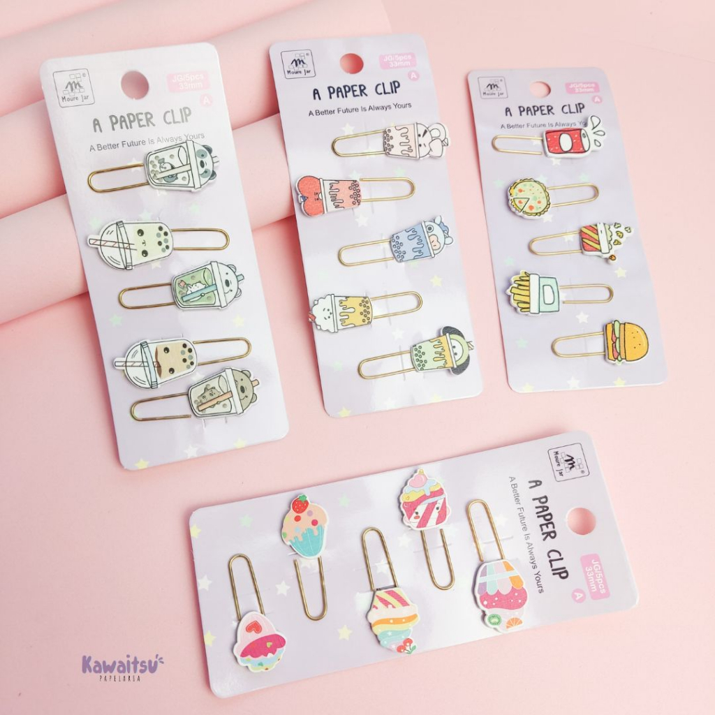 Cartela com 5 Clips para Papel em MDF Estampados para Marcar e Prender ...