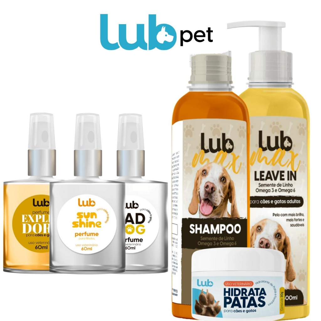 Kit Banho Shampoo E Leave In Lub Max 300ml + Hidratante De Patas 30g ...