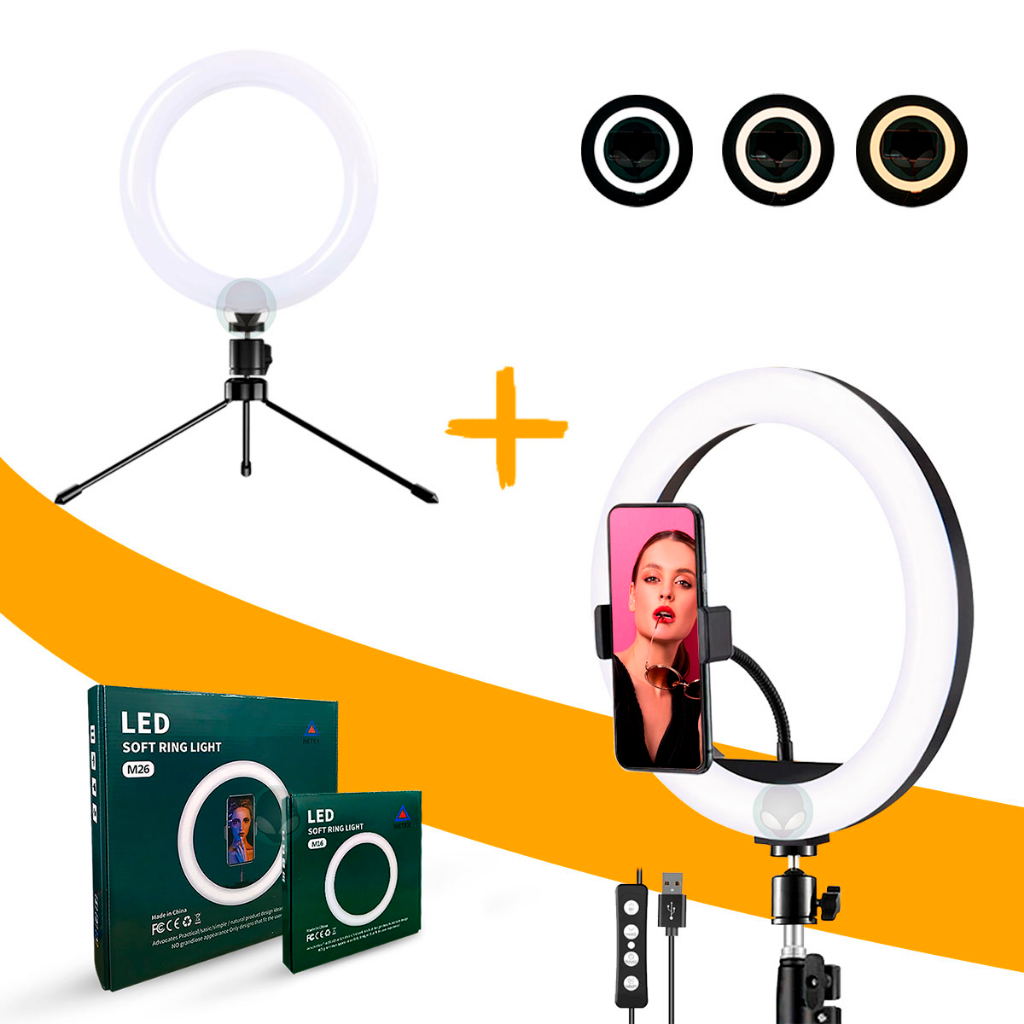 Ring Light Led Iluminador 6 polegadas 16cm 10 polegadas 26cm Completo 2,1m Tripé 210cm | Shopee ...