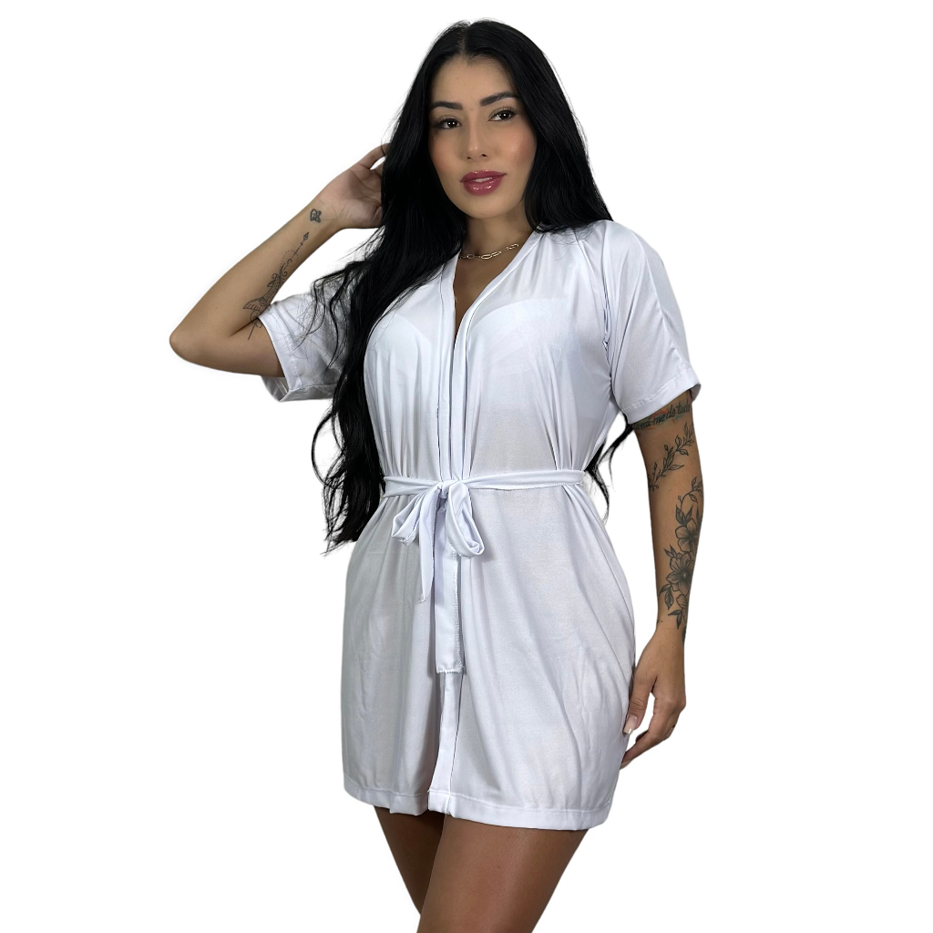 Hobby roupão feminino noiva robe romantic lingerie | Shopee Brasil