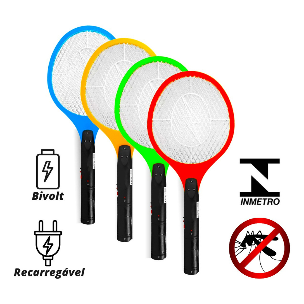 Raquete Elétrica Mata Mosca e Mosquito Pernilongo Dengue Insetos ...