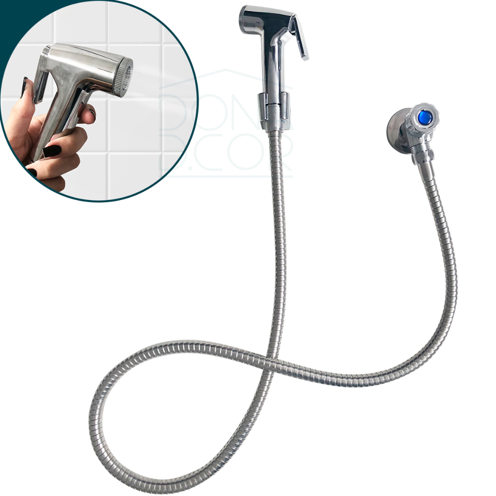 Ducha Higienica Completa 1/4 De Volta Mangueira Inox 120cm Bide Ducha ...