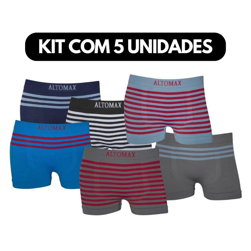 Cueca Infantil Menino Criança Box Boxer de Perna Lisa Microfibra Sem ...