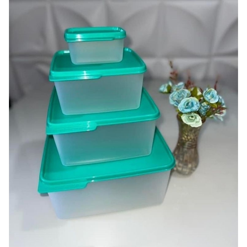 Kit Conjunto Basic Line Verde Água Tupperware | Shopee Brasil