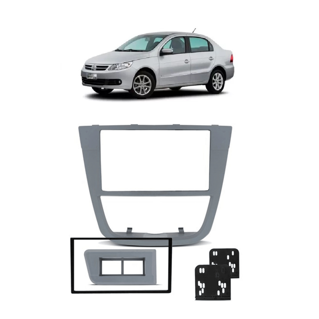 Moldura Painel Dvd 2 Din Multimidia Mp5 Voyage G5 Prata | Shopee Brasil