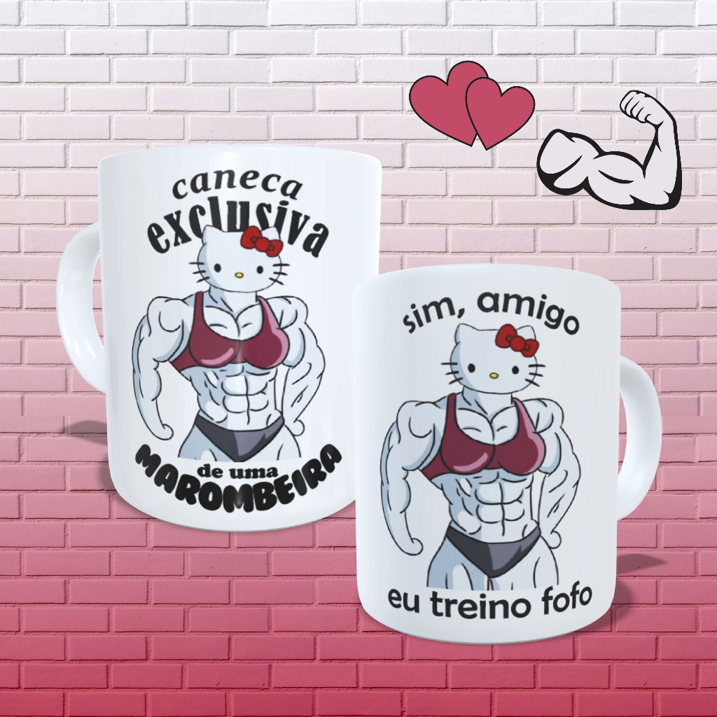 Caneca Hello Kitty Maromba Bodybuilder Caneca Fitness | Shopee Brasil
