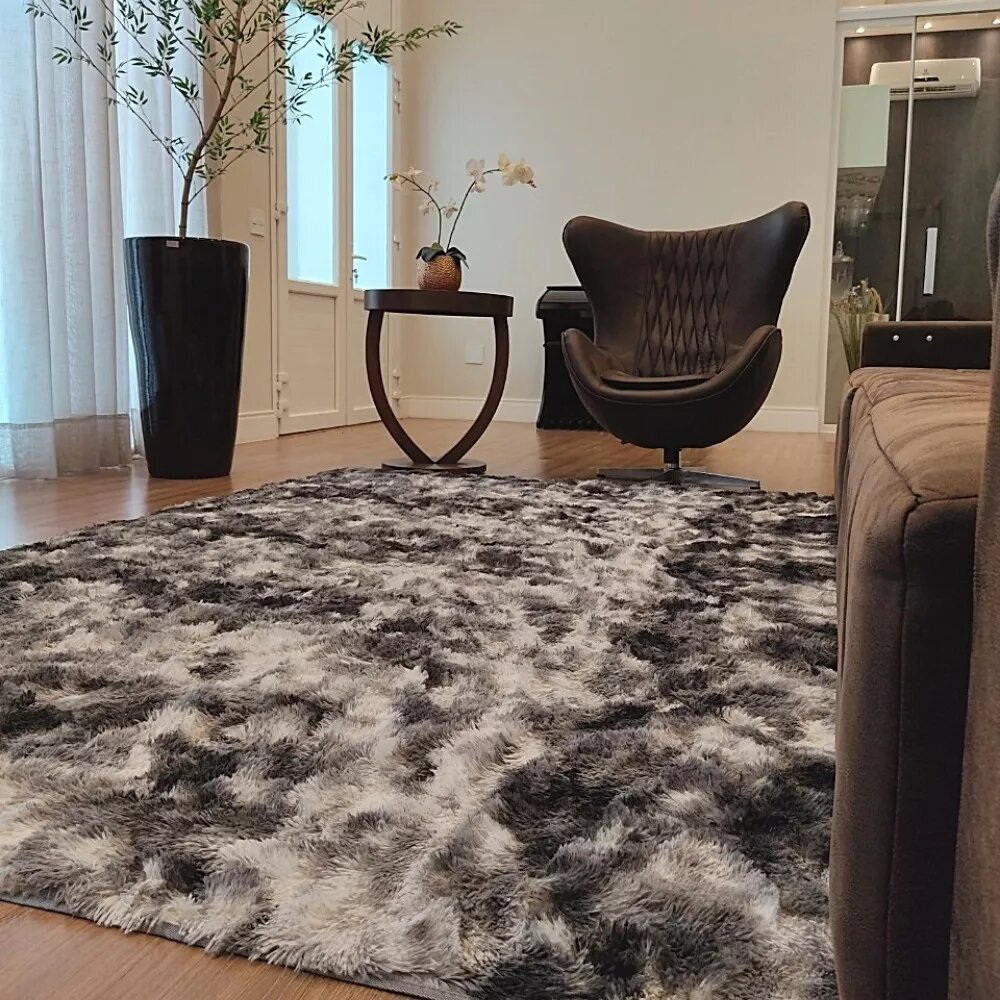 Tapete Grande 2,00x2,40 Sala Shaggy Felupudo e Peludo Costa Oro Luxo ...