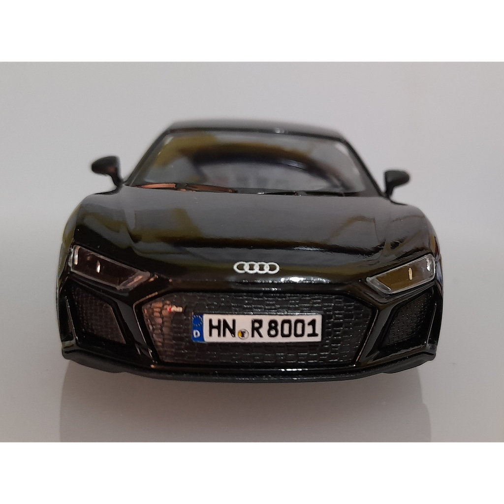 Miniatura Audi R8 Coupé 2020 Preta Kinsmart 1/36 Metal e Fricção ...