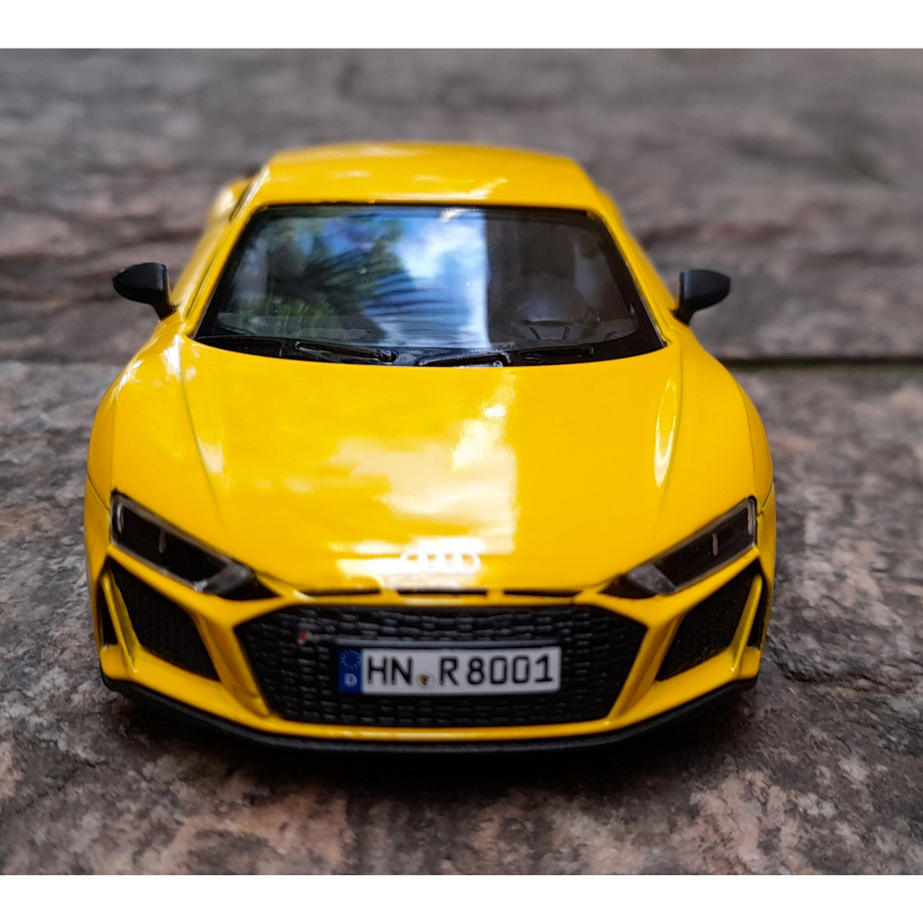 Miniatura Audi R8 Coupé 2020 Amarela Kinsmart 1/36 Metal e Fricção ...