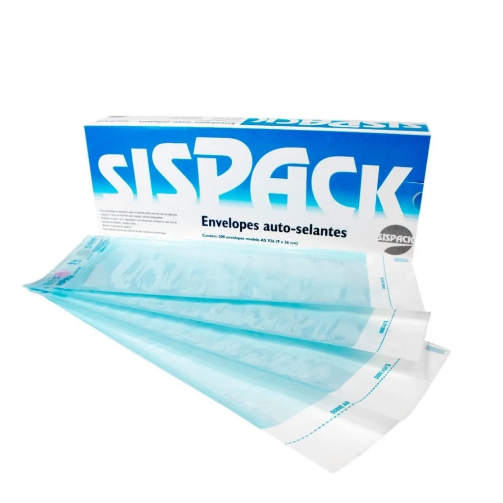 Envelope para Esterilização 19x37cm Caixa c/200 Unidades Sispack ...