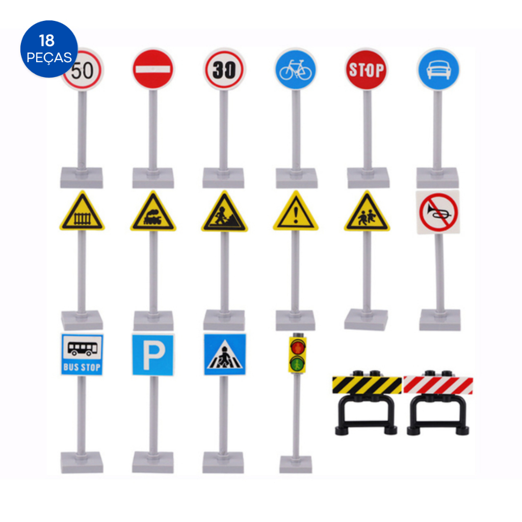 Mini Placas De Trânsito Para Pistas Hot Wheels - 18 Peças | Shopee Brasil