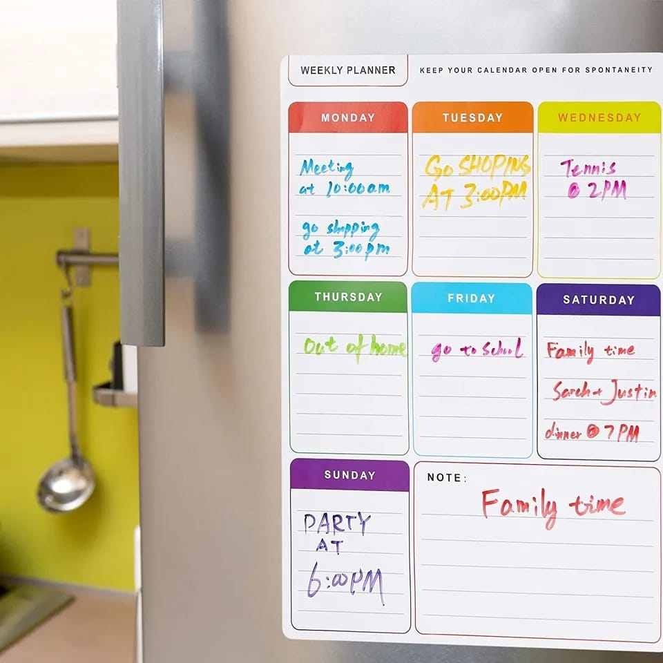 Planner magnetico para geladeira imã com caneta apagável semanal data ...