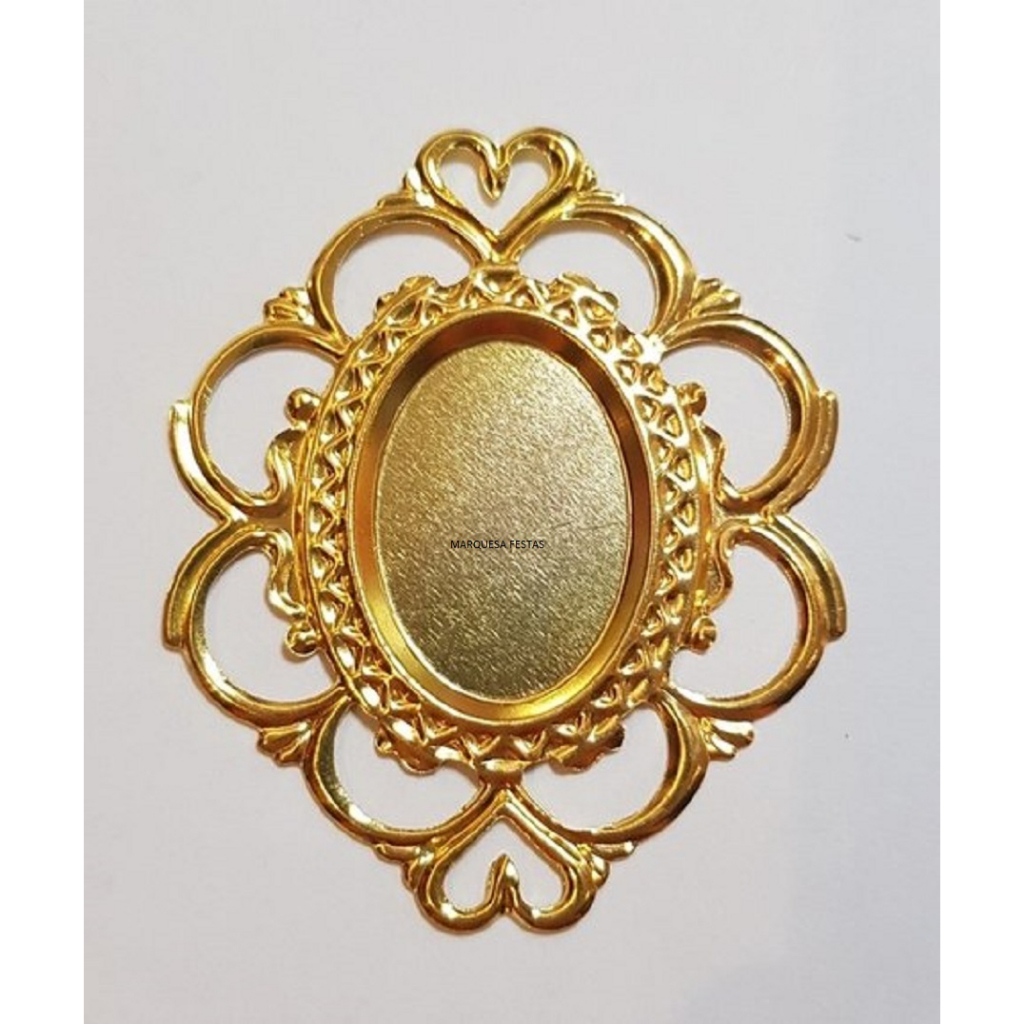 10 Moldura Tag Metal Dourada Oval 4,5cm | Shopee Brasil